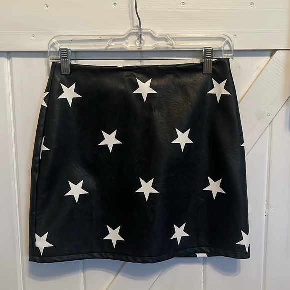 Le Lis | Skirts | Le Lis Collection Black Faux Leather Skirt W White ...